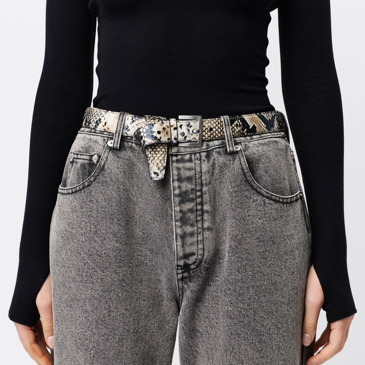 Python Belt - Mossman | Snake Print Women's Leather Belt