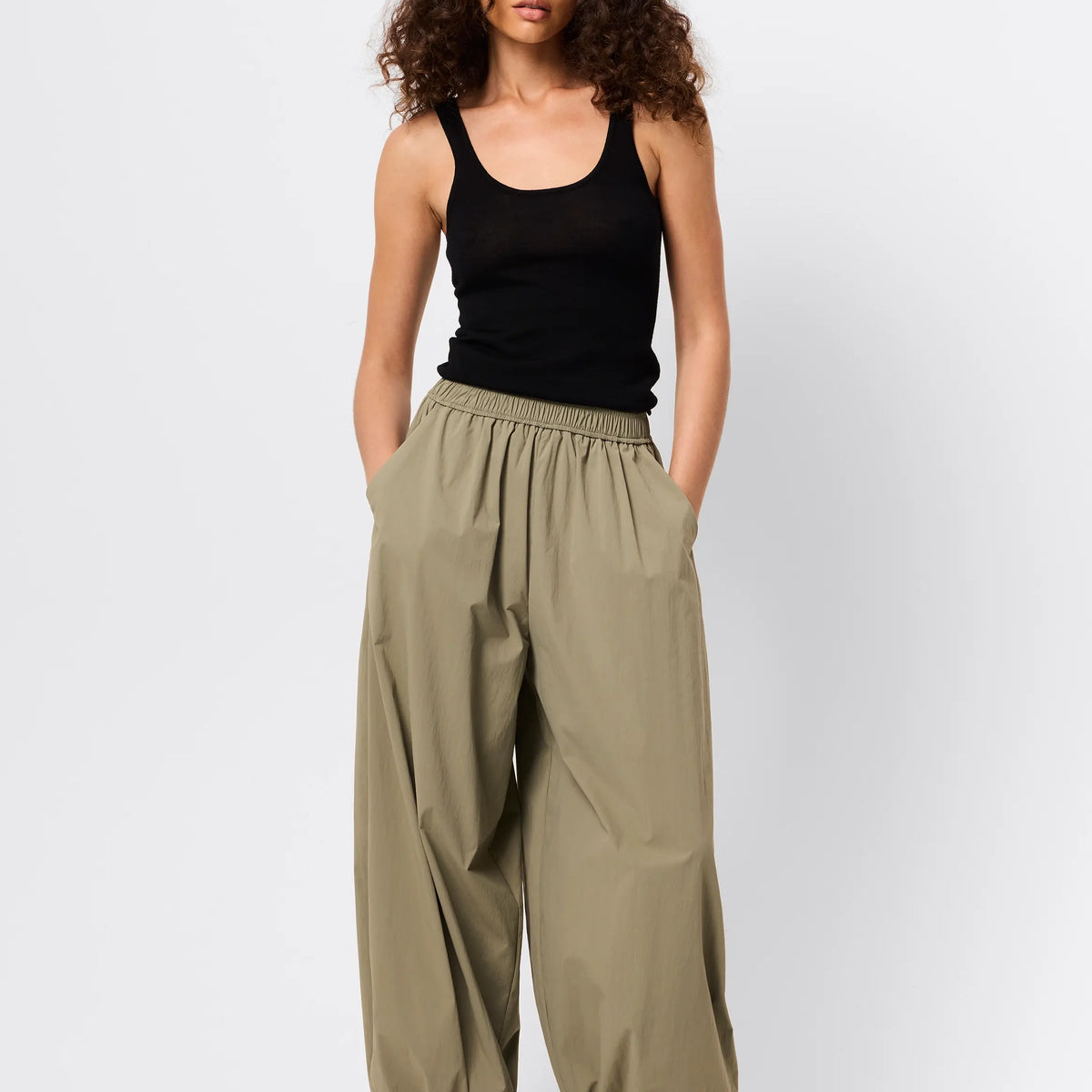 Overturn Pant - Mossman | Green Wide Leg Tailored Trousers